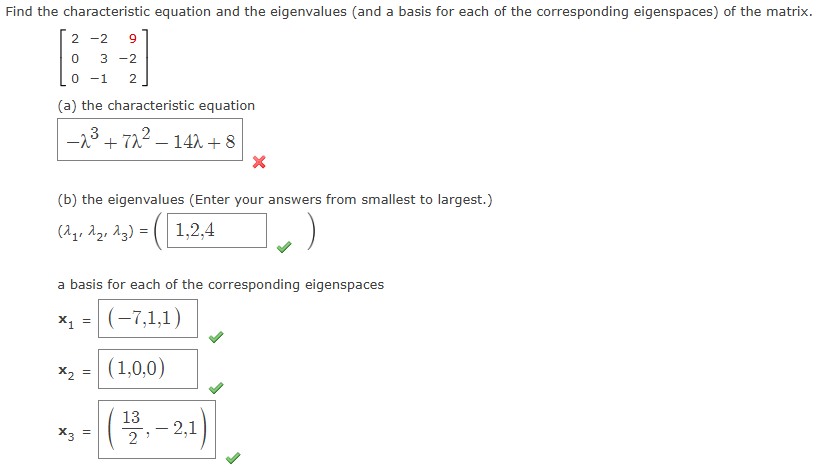 Solved Find the characteristic equation and the eigenvalues | Chegg.com
