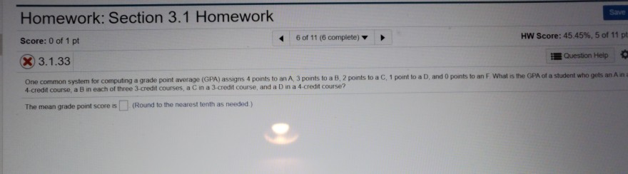 Solved Homework Section 3 1 Homework Score 0 Of 1 Pt X