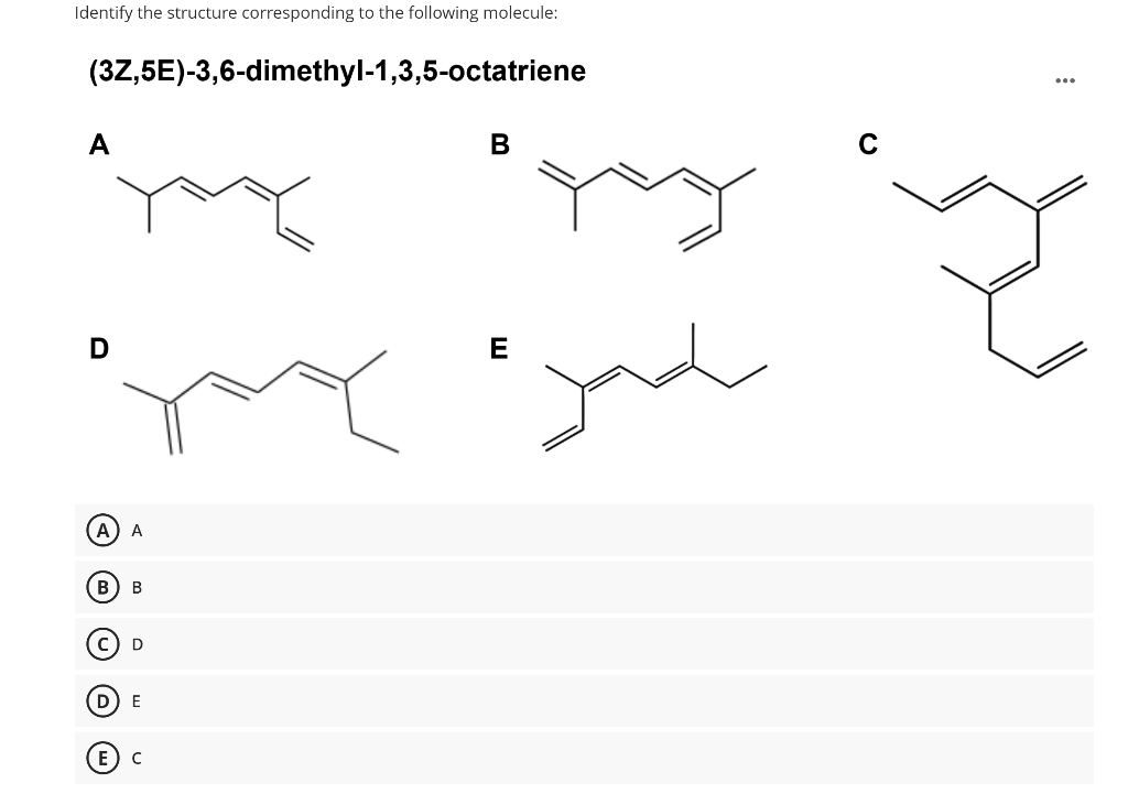 Solved Identify the structure corresponding to the following | Chegg.com
