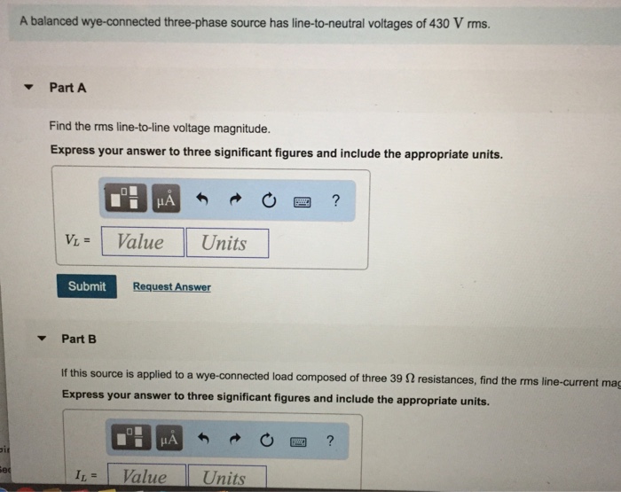 Solved A balanced wye-connected three-phase source has | Chegg.com