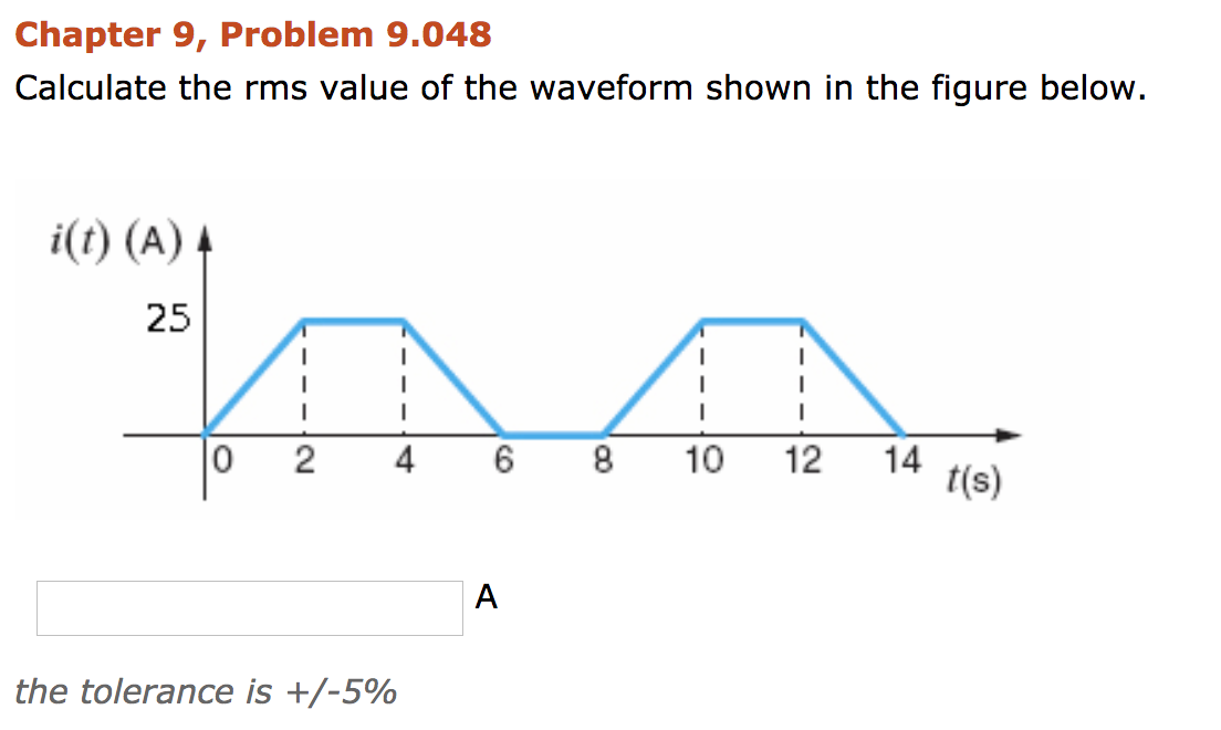 Solved Chapter 9, Problem 9.048 Calculate the rms value of | Chegg.com