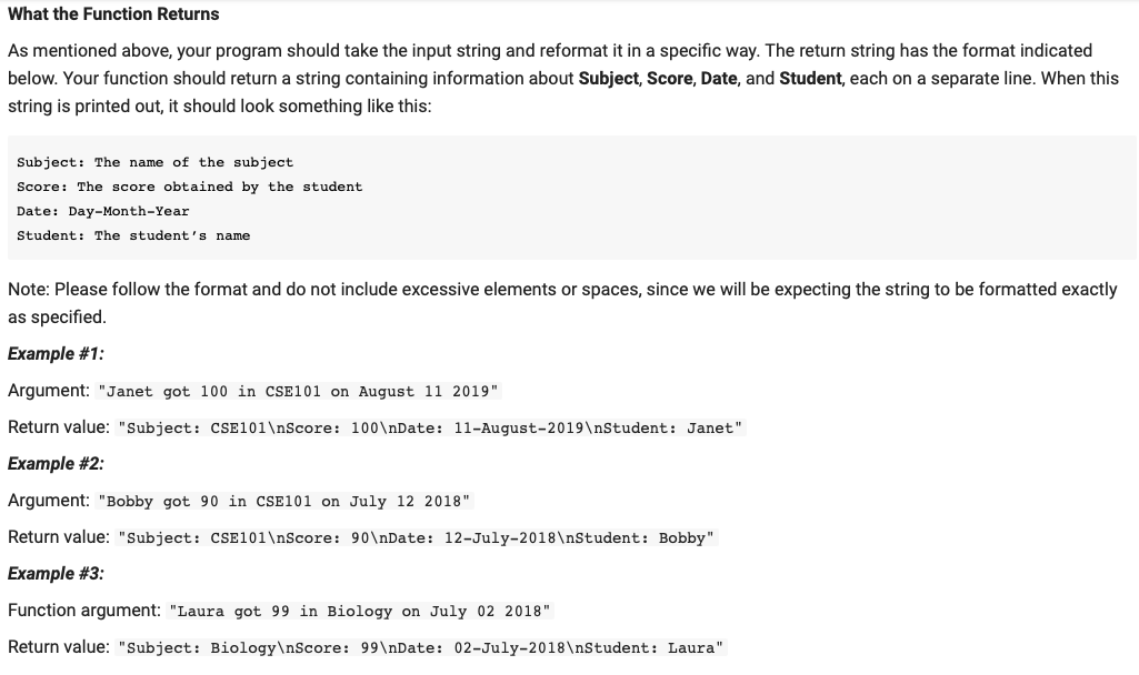 Solved Please use re.sub function to solve | Chegg.com