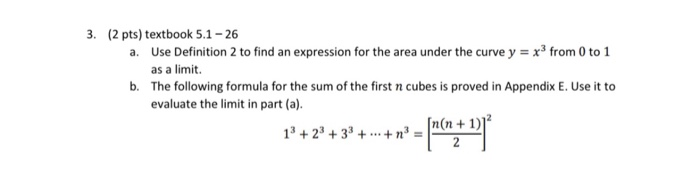 Solved 3. (2 pts) textbook 5.1-26 a. Use Definition 2 to | Chegg.com