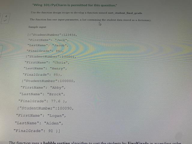 Solved Wing 101/PyCharm is permitted for this question." Use | Chegg.com