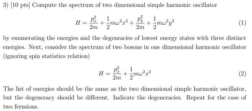 Solved 3) [10 pts] Compute the spectrum of two dimensional | Chegg.com