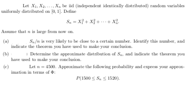 Solved Let X1, X2, ..., X, be iid (independent identically | Chegg.com