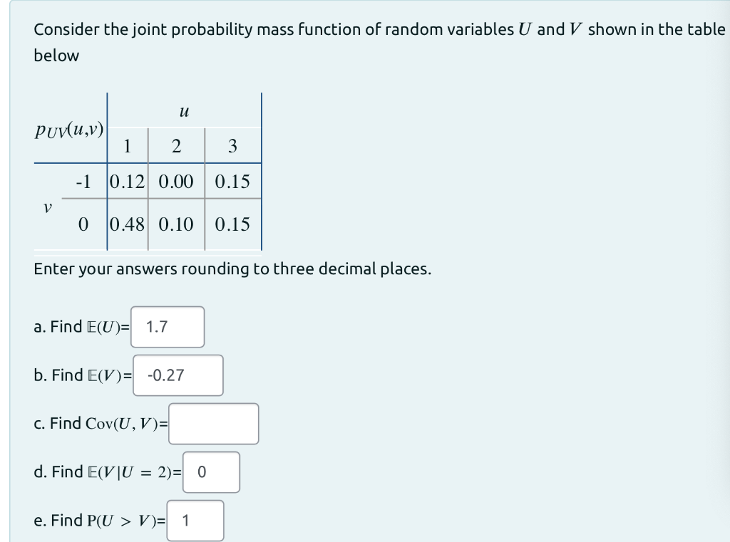 Solved Consider the joint probability mass function of | Chegg.com