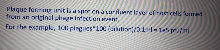 Solved 2. What is a plaque forming unit? A PFU assay shows | Chegg.com