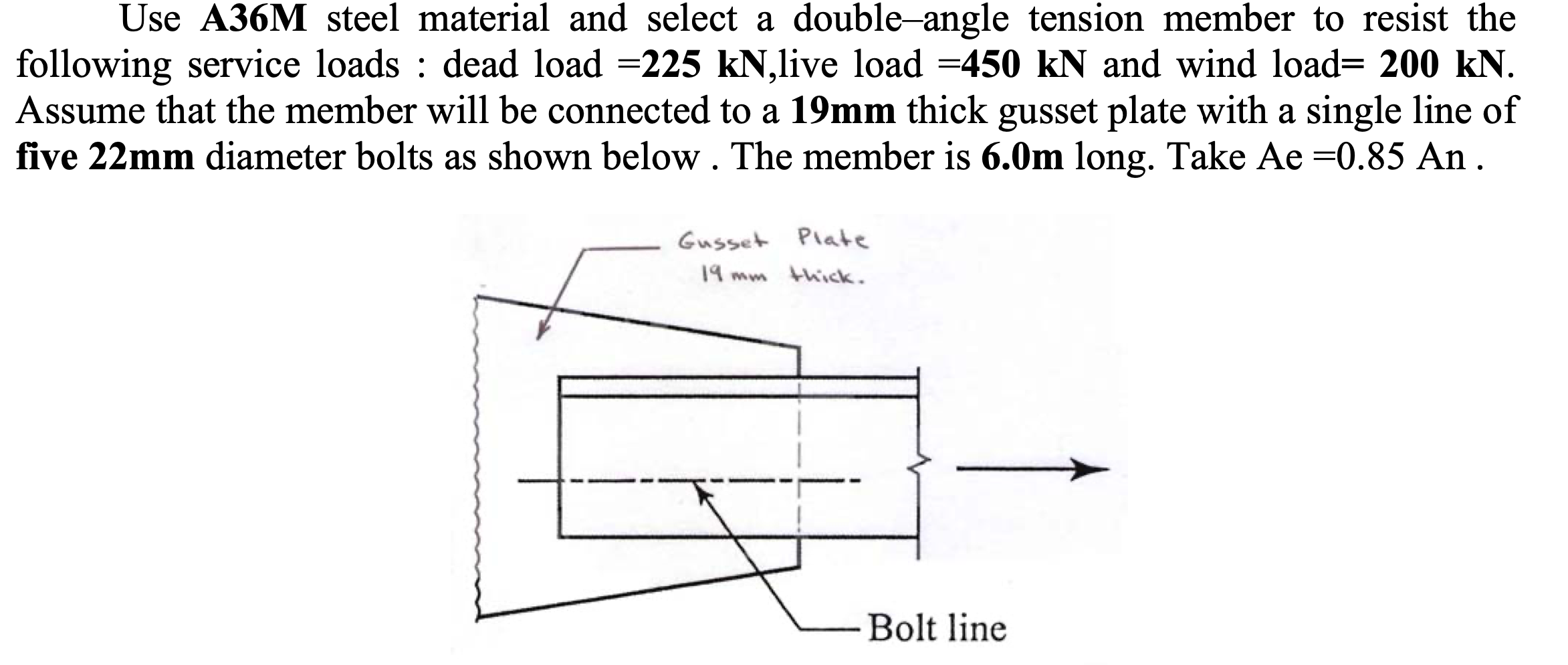 Solved Use A36M steel material and select a double-angle | Chegg.com