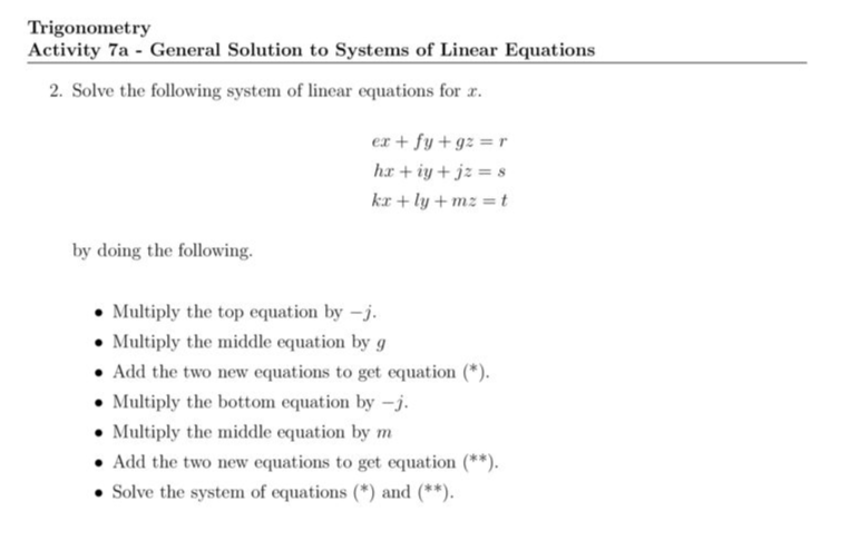Solved Trigonometry Activity 7a - General Solution to | Chegg.com
