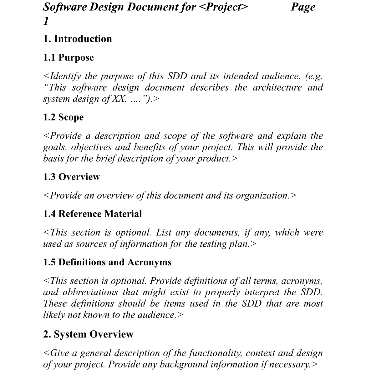 Solved Software Design Document for Page 1 1. | Chegg.com