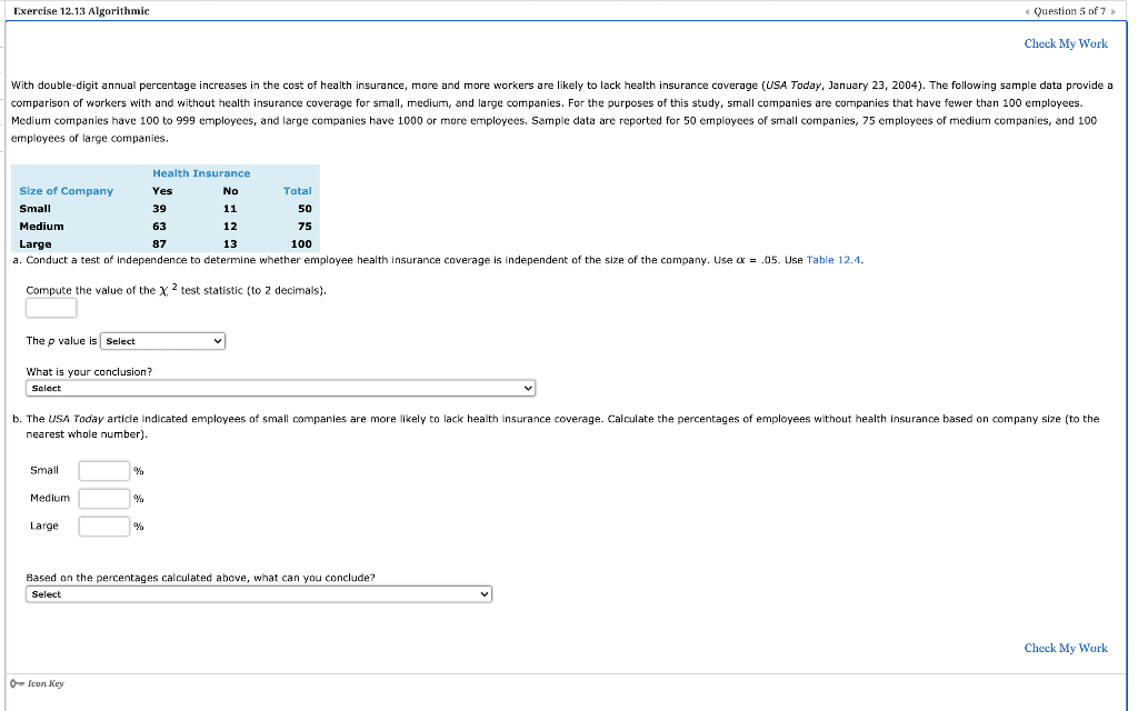 Solved Exercise 12.13 Algorithmic Question 5 of 7 Check My | Chegg.com