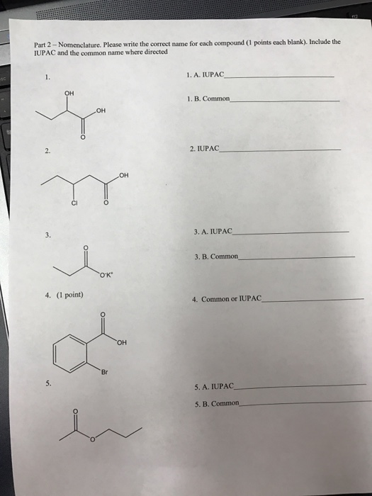 Solved Write the correct name for each compound. Include the | Chegg.com