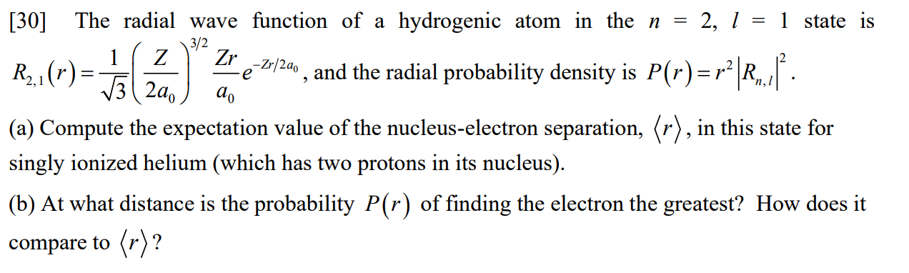 Solved radial wave function of a hydrogenic atom in the n=2, | Chegg.com