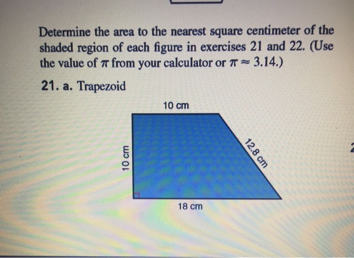 Solved Determine the area to the nearest square centimeter | Chegg.com