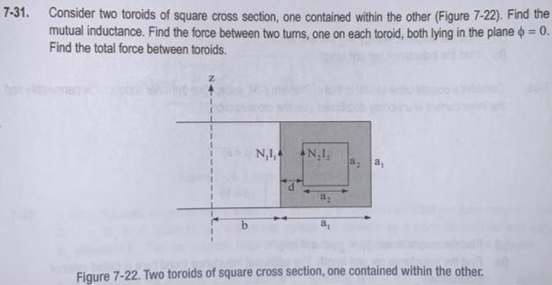 Solved 7-31. Consider two toroids of square cross section, | Chegg.com Solved 7-31. Consider two toroids of square cross section, | Chegg.com