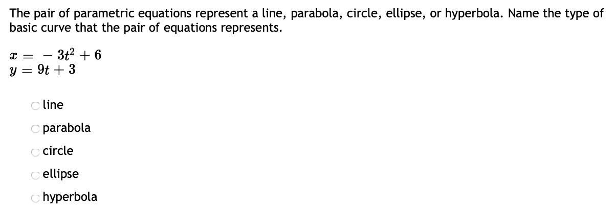 Solved The pair of parametric equations represent a line, | Chegg.com