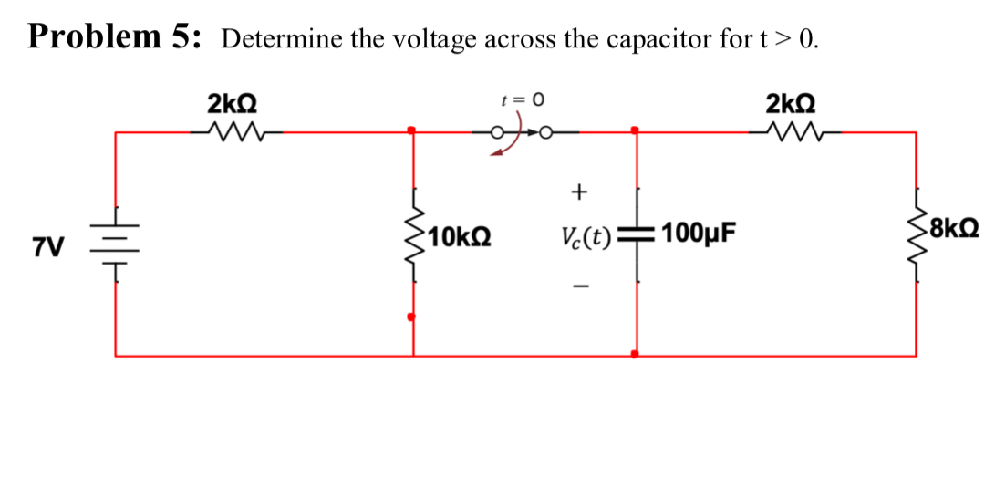 Solved Problem 5: Determine the voltage across the capacitor | Chegg.com
