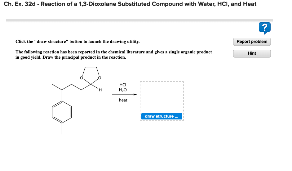 Solved Ch. Ex. 32d - Reaction of a 1,3-Dioxolane Substituted | Chegg.com