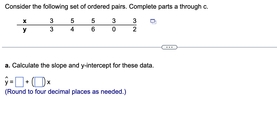 Solved Consider the following set of ordered pairs. Complete | Chegg.com