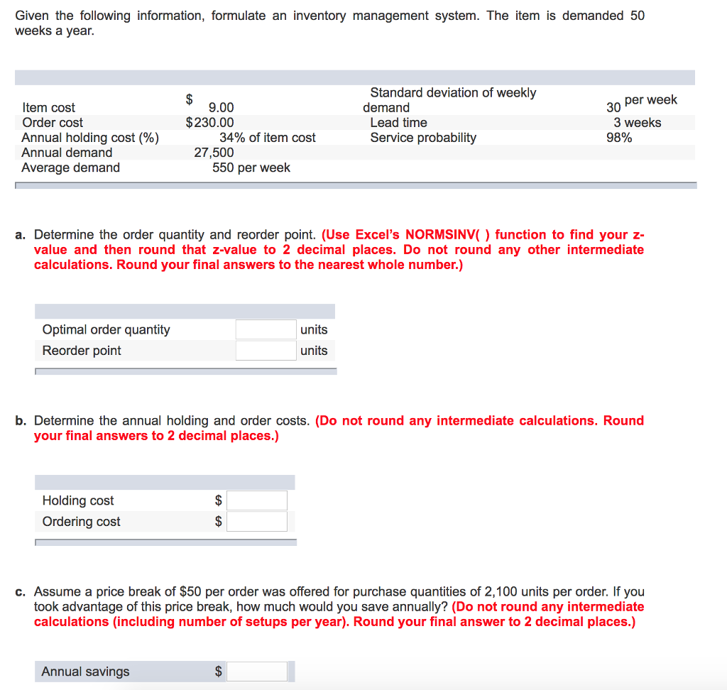 Solved Given the following information, formulate an | Chegg.com