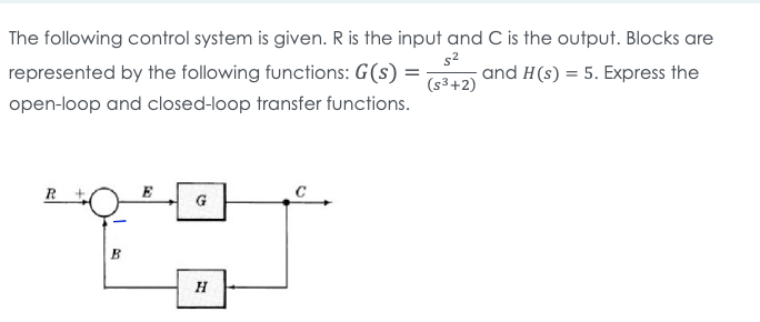 Solved The following control system is given. R is the input | Chegg.com