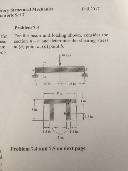 Solved tory Structural Mechanics ework Set 7 Fall 2017 | Chegg.com