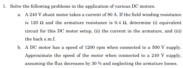 Solved 1. Solve the following problems in the application of | Chegg.com