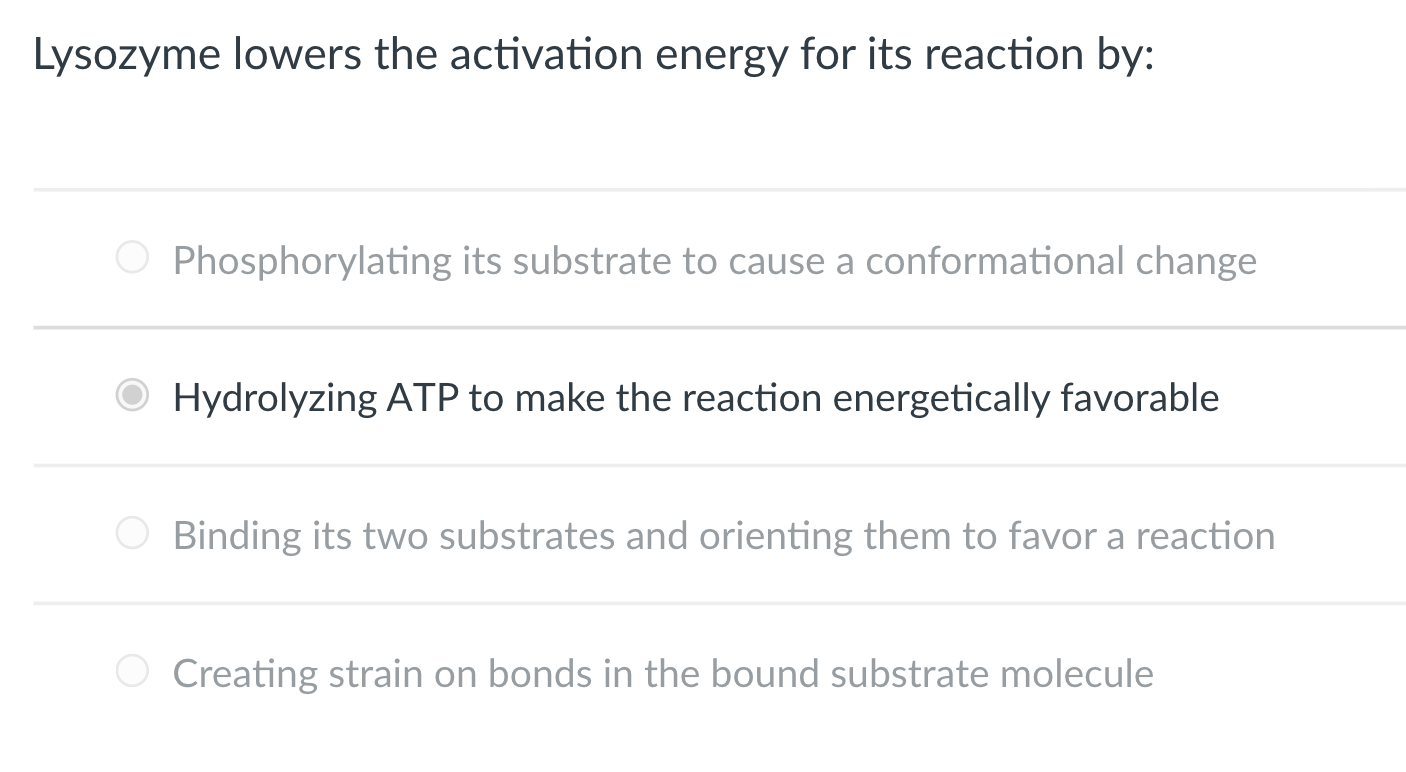 Solved Lysozyme lowers the activation energy for its | Chegg.com