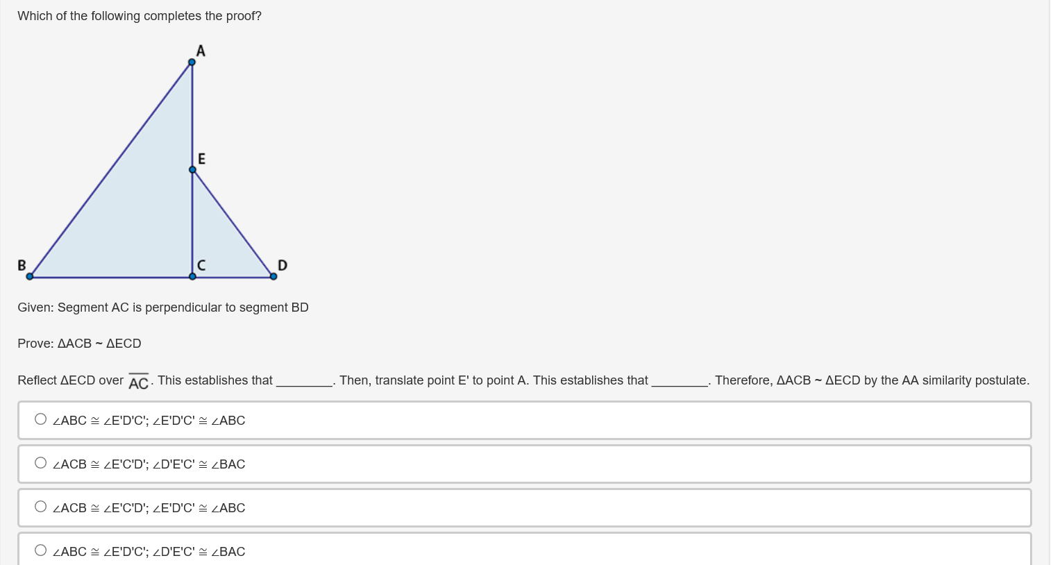 Solved Which Of The Following Completes The Proof Given 