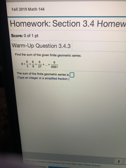 Solved Fall 2019 Math 144 Homework Section 3 4 Homew Score