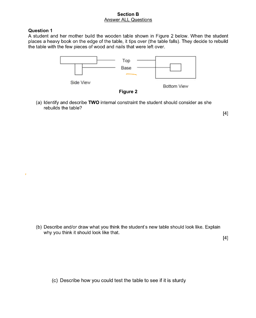 Solved Section B Answer ALL Questions Question 1 A student | Chegg.com