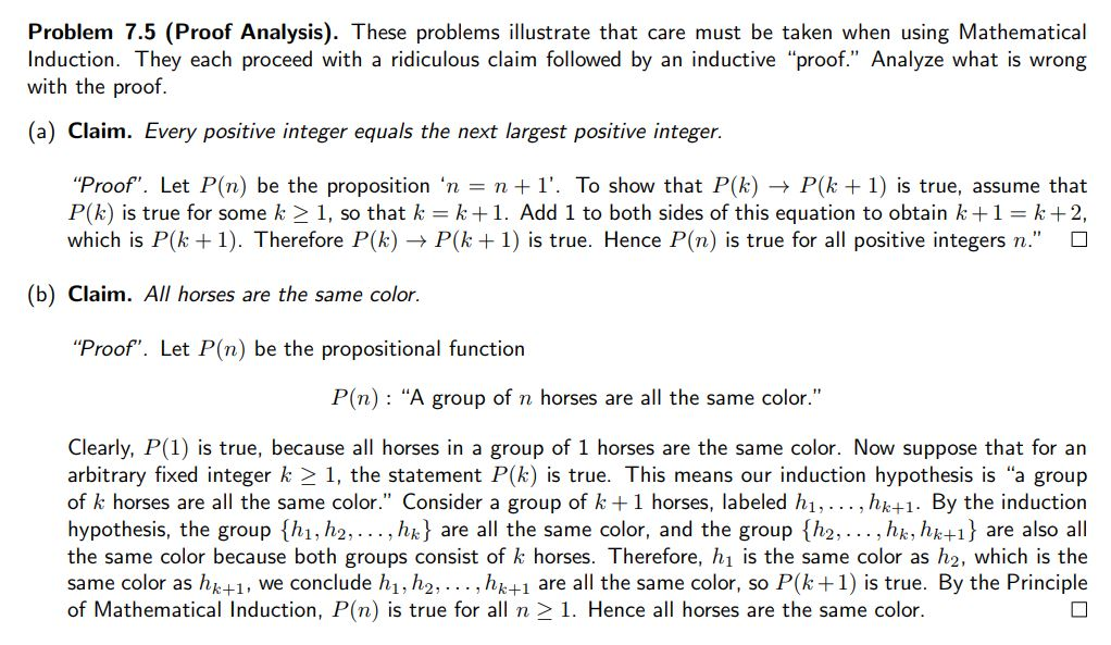 Solved Problem 7.5 (Proof Analysis). These problems | Chegg.com