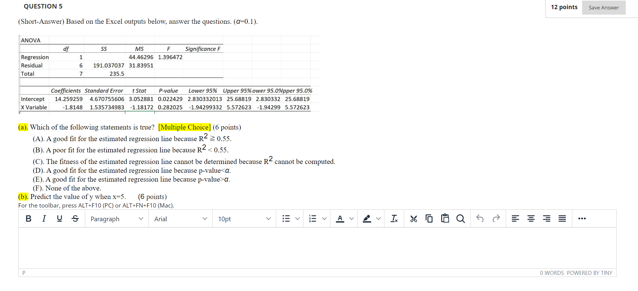 Solved QUESTION 5 12 points Save Answer (Short-Answer) Based | Chegg.com