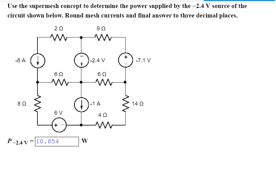 Solved Use the supermesh concept to determine the power | Chegg.com