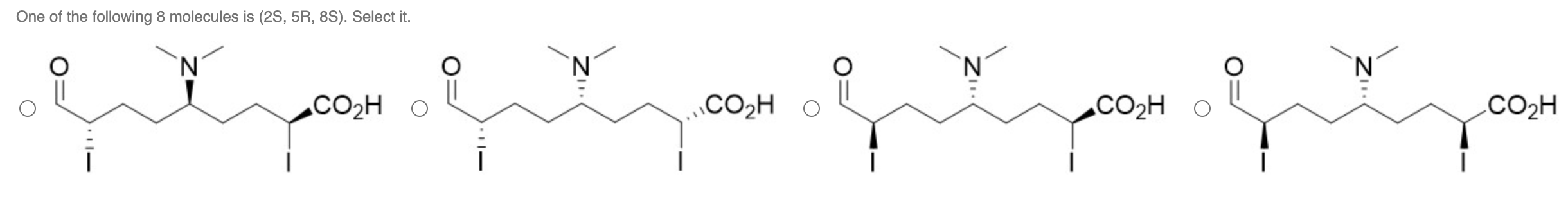 Solved OUT OF THE 8 MOLECULES WHICH One of the following | Chegg.com