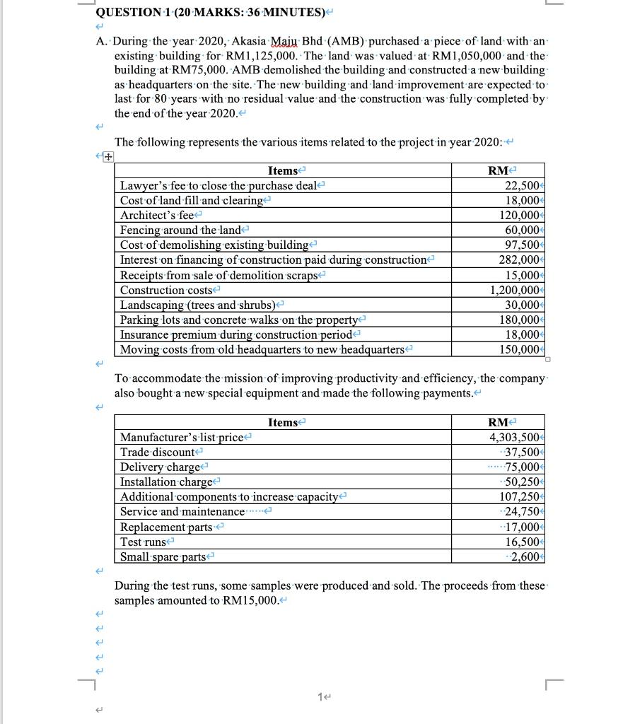 Solved L REQUIRED: Calculate the cost of land, land | Chegg.com