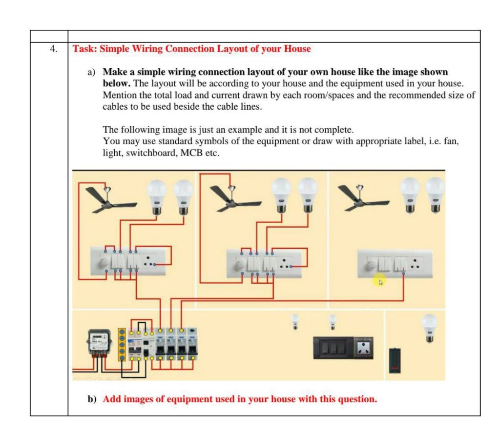 Solved 4. Task: Simple Wiring Connection Layout of your | Chegg.com
