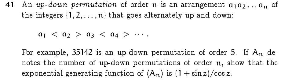 Solved An up-down permutation of order n is an arrangement | Chegg.com