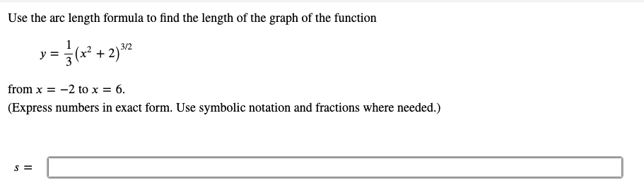 Solved Use the arc length formula to find the length of the | Chegg.com