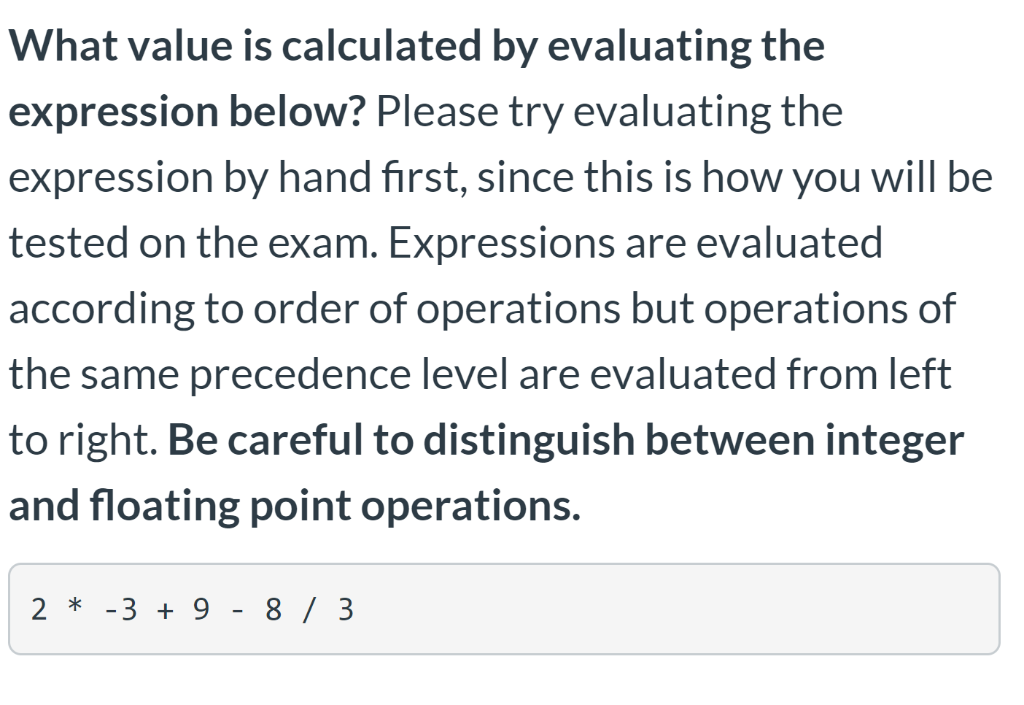 Solved What value is calculated by evaluating the expression | Chegg.com