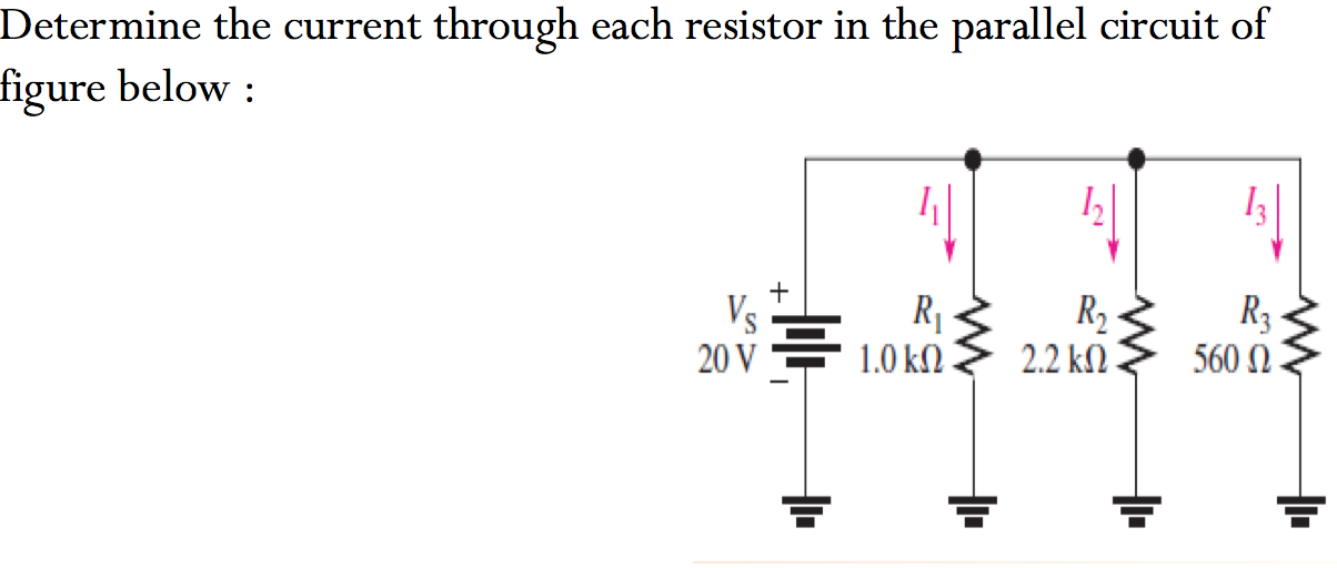Solved Determine the current through each resistor in the | Chegg.com