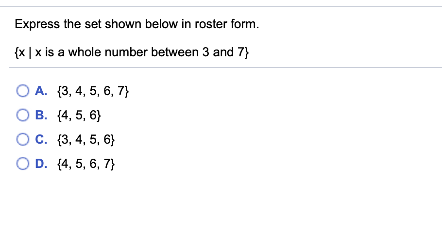 Solved Express the set shown below in roster form. {x | x is | Chegg.com