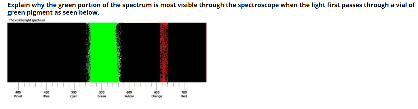 Solved Explain why the green portion of the spectrum is most | Chegg.com