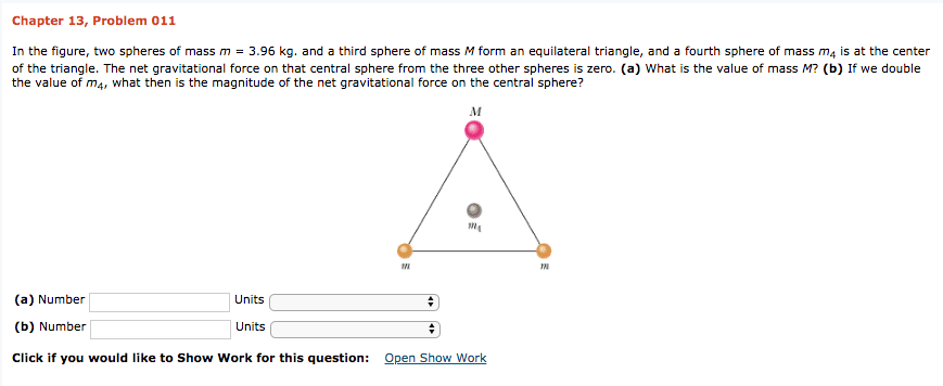 Solved Chapter 13, Problem 011 In the figure, two spheres of | Chegg.com