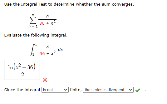 Solved Use the Integral Test to determine whether the sum | Chegg.com