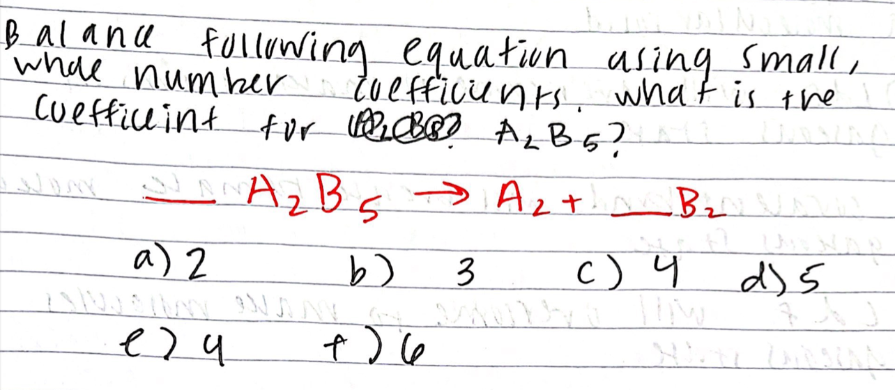 Solved , Banana following equation using small whole number | Chegg.com