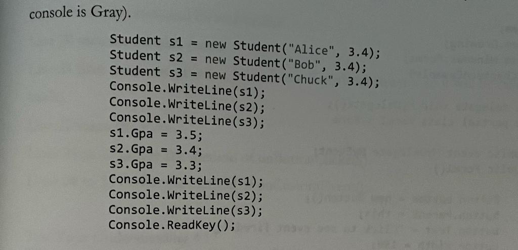 Solved Programming Challenge 4.3 Create console project | Chegg.com