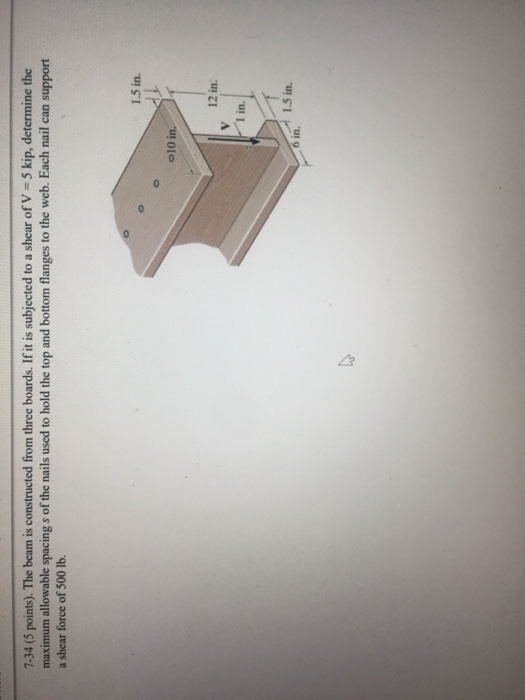 Solved 7-34 (5 points). The beam is constructed from three | Chegg.com