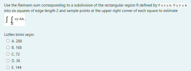 Solved Use the Riemann sum corresponding to a subdivision of | Chegg.com